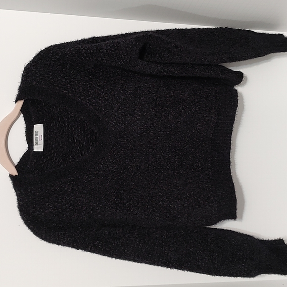Double Zero | Sweaters | Black Vneck Double Zero Cropped Oversized ...